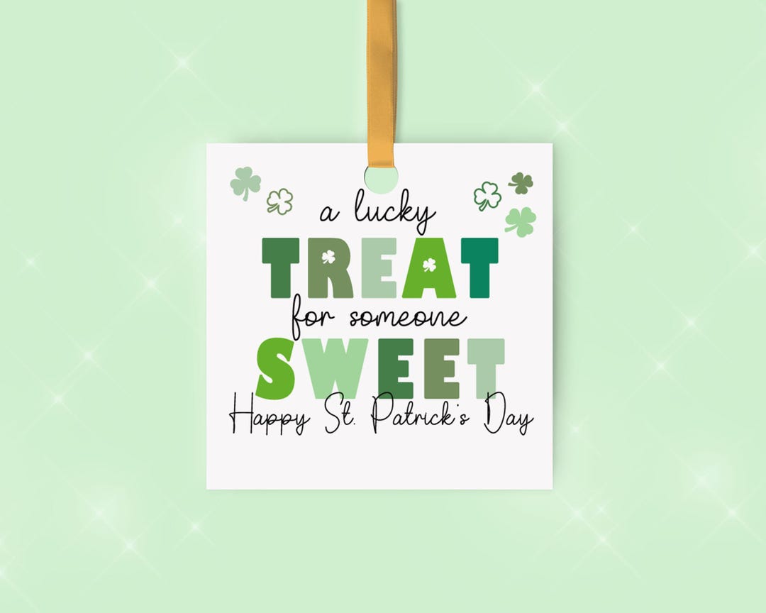 St Patricks Day Gift Tags Printable File, A Lucky Treat for Someone ...