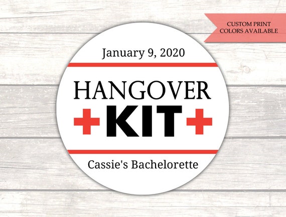 Hangover kit stickers Hangover kit label RW096 | Etsy