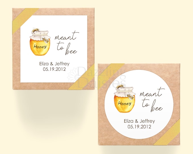 Meant to Bee Labels, Meant to Bee Favor Stickers, Wedding Labels, Honey ...