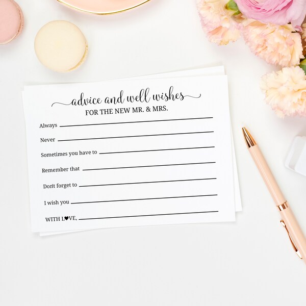 Wedding Advice Cards - Etsy