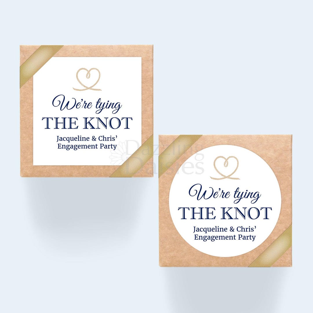 Were Tying the Knot Sticker, Engagement Party Favor Labels, Wedding ...