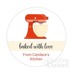 Baked With Love Stickers, Personalized Bakery Labels for Baked Goods ...