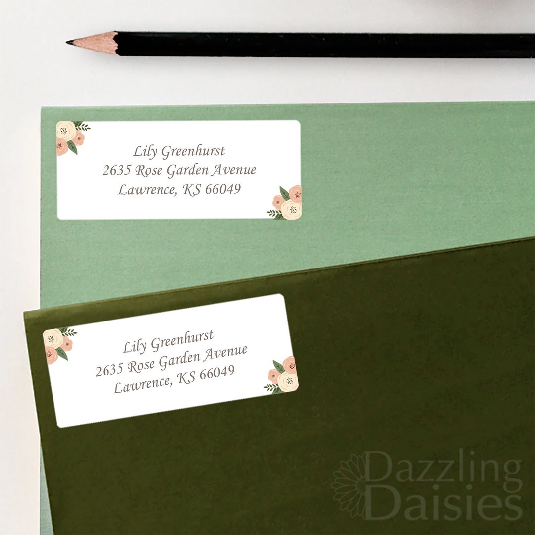 Floral Address Labels Floral Return Address Labels Return Address ...