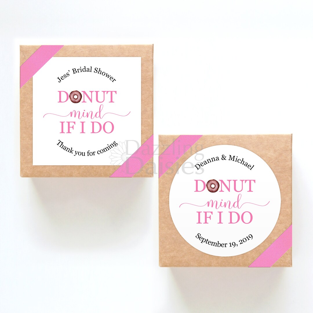 Donut Mind If I Do Stickers, Wedding Donut Favors, Doughnut Labels ...