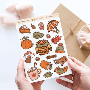 Fall Stickers Sheet for Planner, Journal, Scrapbook, Calendar, Seasonal ...