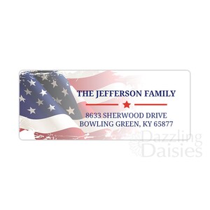 Patriotic Address Labels, American Flag Return Address Stickers, 4th of ...