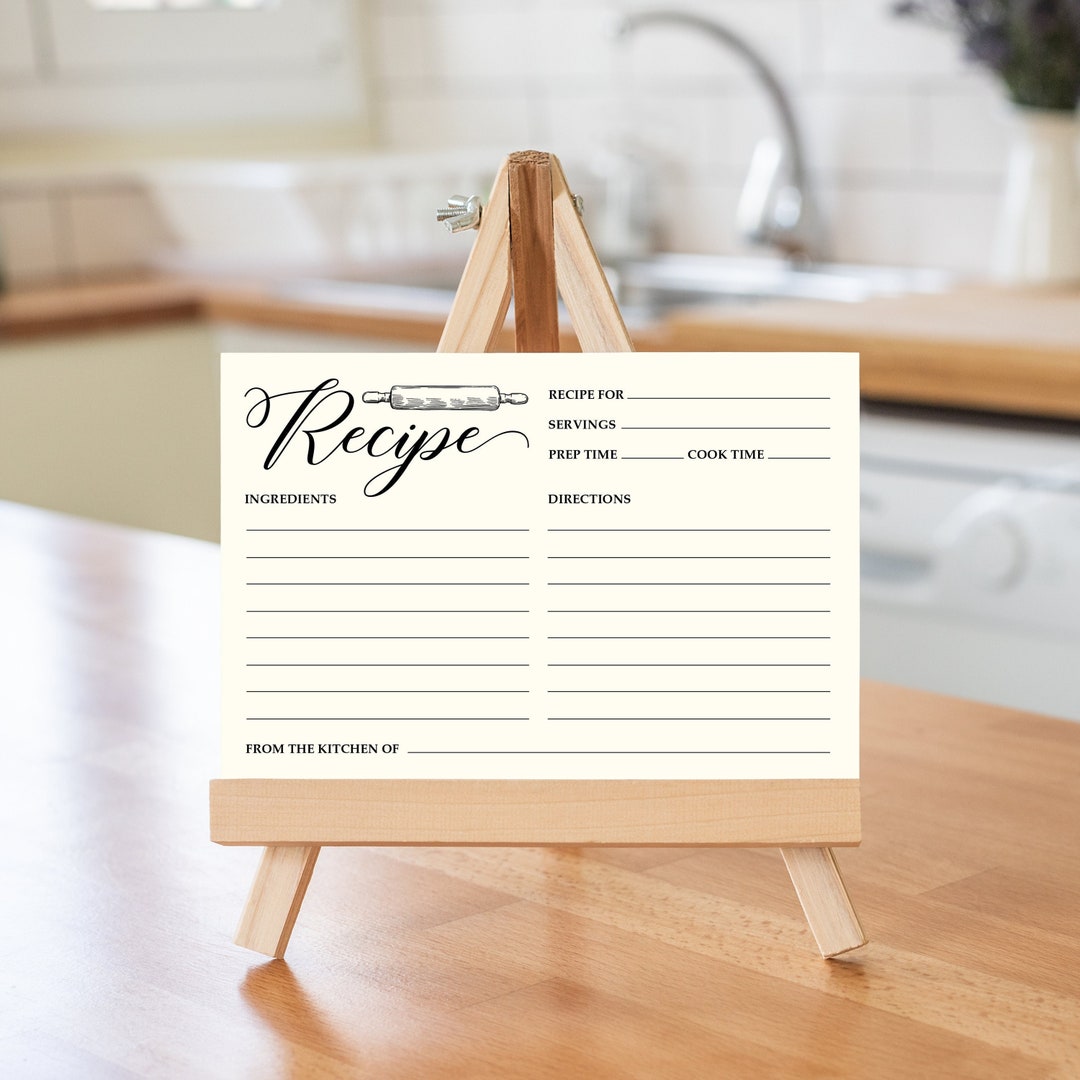 Rustic Recipe Cards Simple Recipe Cards Double Sided Recipe Card ...