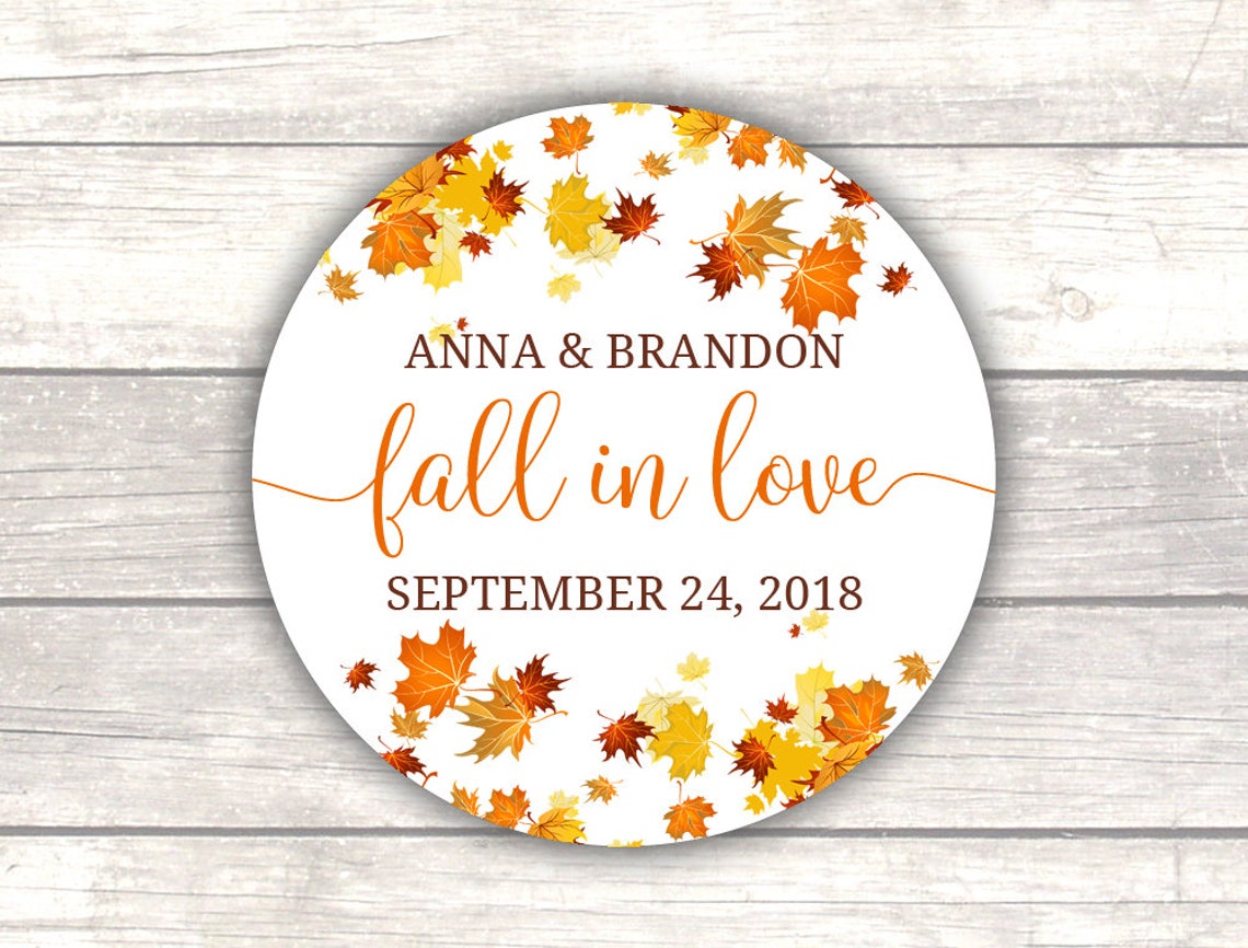 Fall in Love Stickers Fall Wedding Sticker Fall Wedding - Etsy
