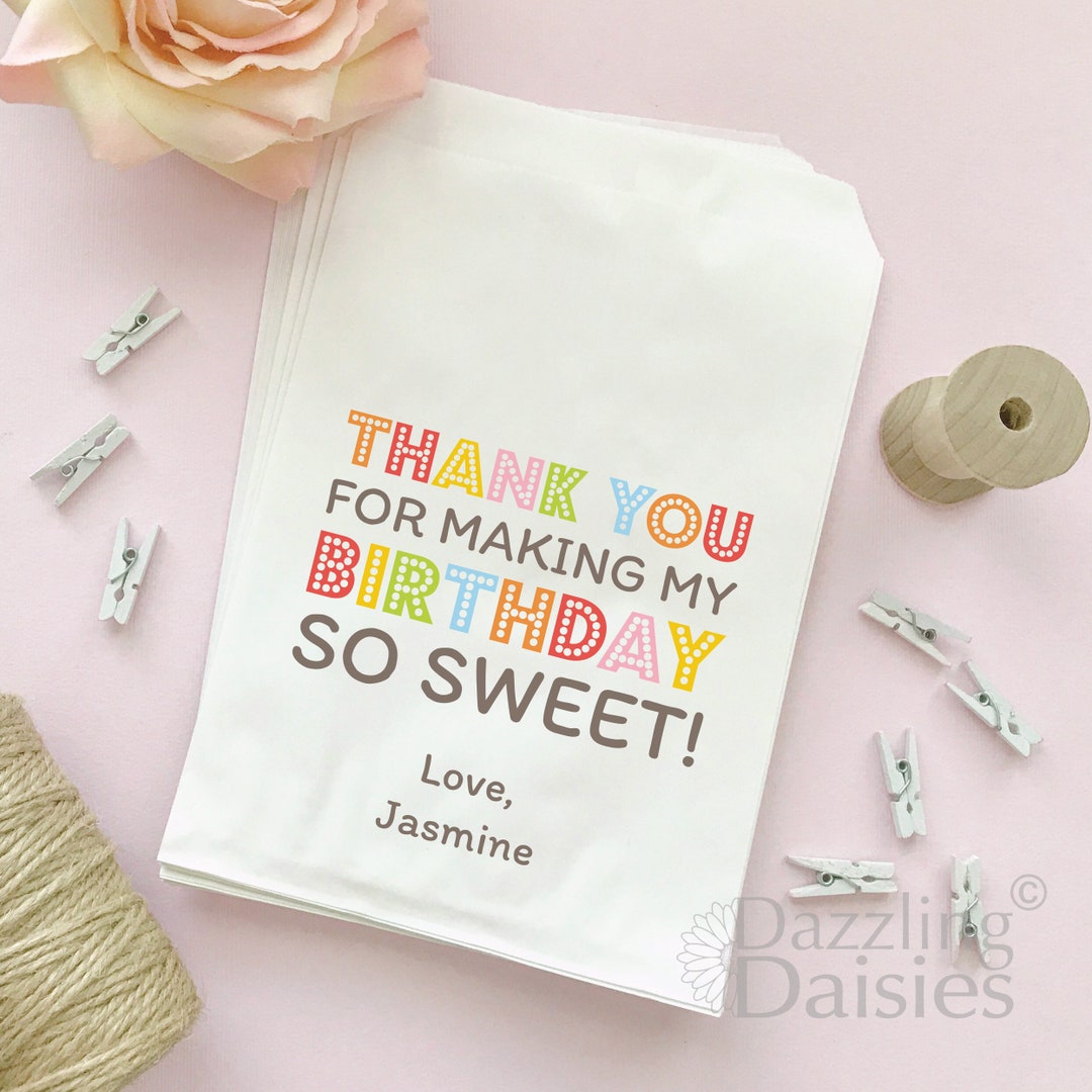 Colorful Kids Birthday Party Favor Bags, Birthday Candy Bags ...