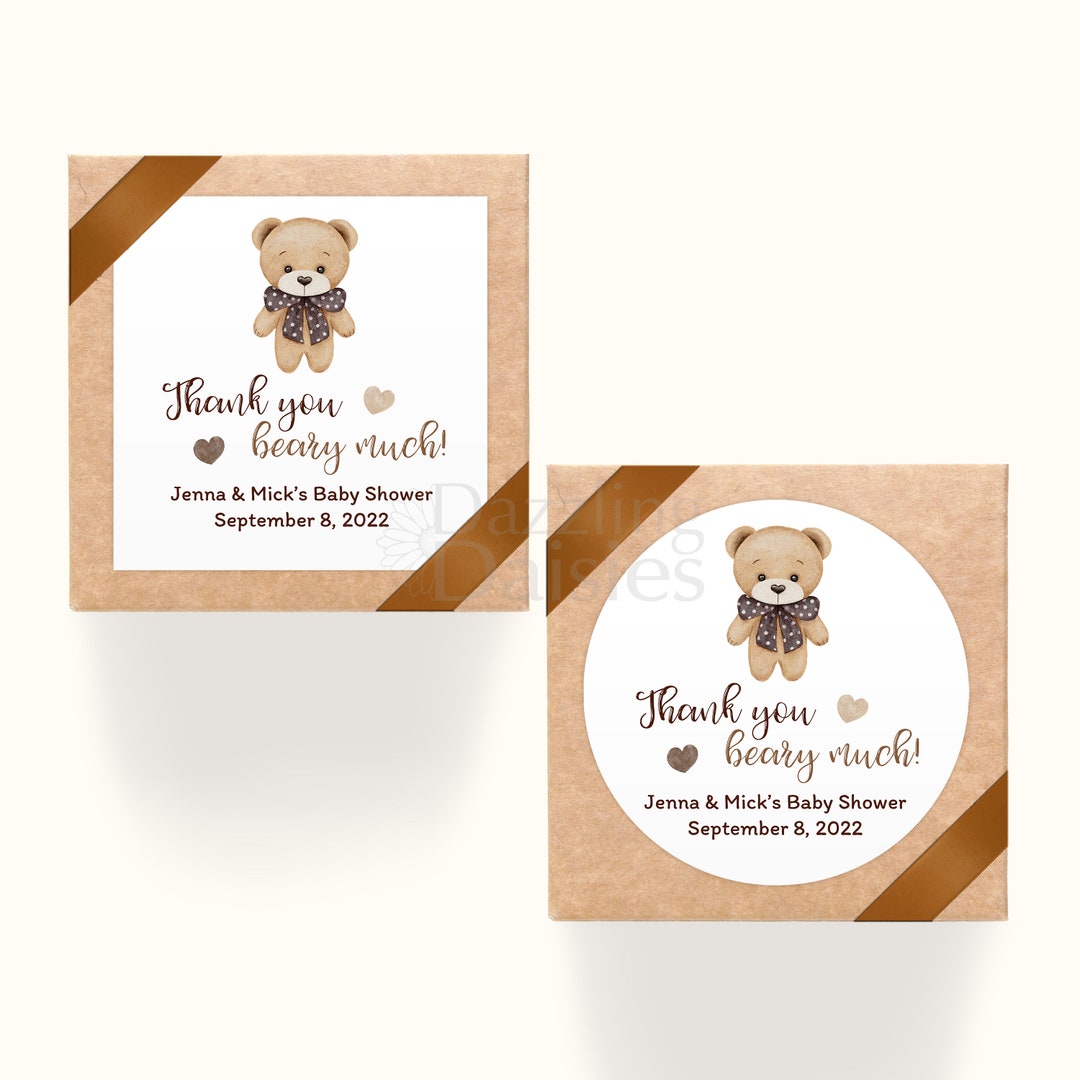 Thank You Beary Much Stickers Thank You Beary Much Baby Shower Stickers ...