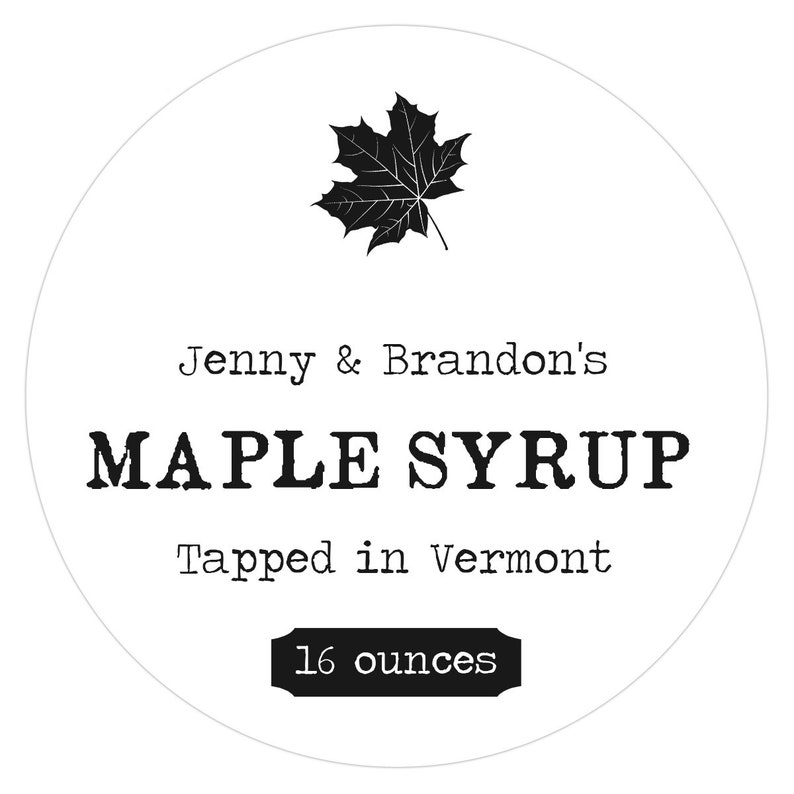 Maple syrup labels Maple syrup stickers Maple syrup bottle | Etsy