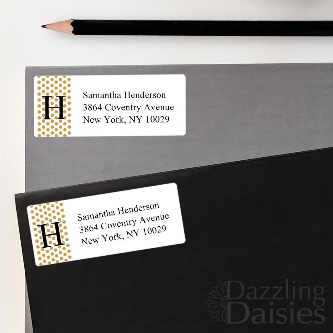 Return Address Labels With Initial, Elegant Address Stickers, Mailing ...