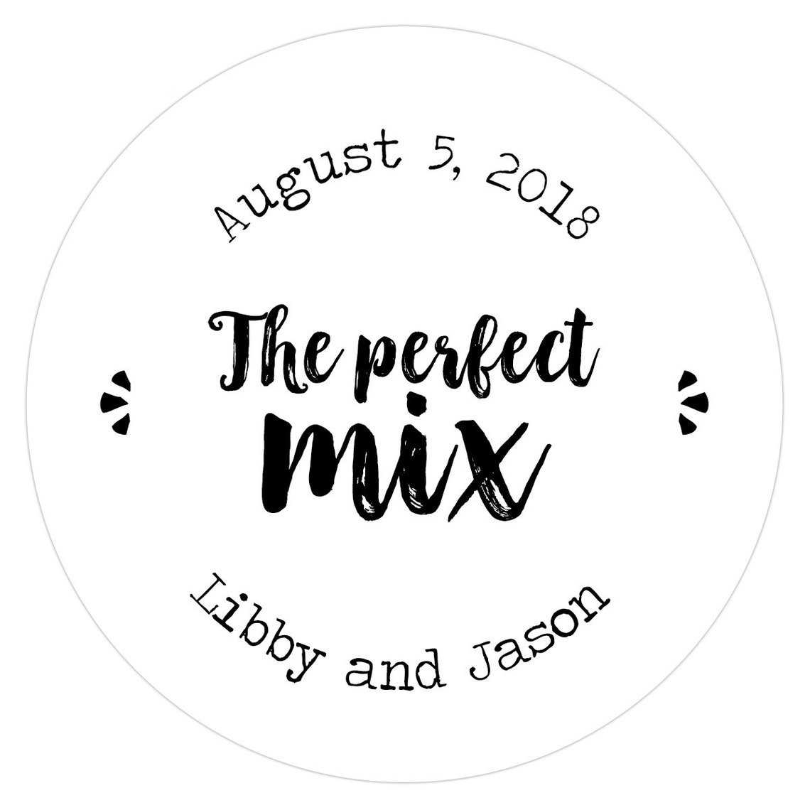 The Perfect Mix Round Stickers, Trail Mix Labels, Coffee Wedding Favors ...