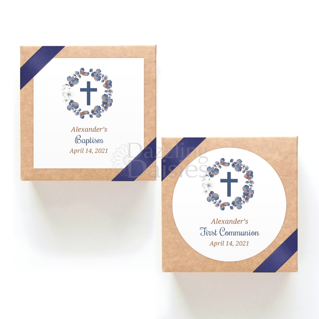 First Communion Stickers - Baptism Stickers - Christening Favor ...