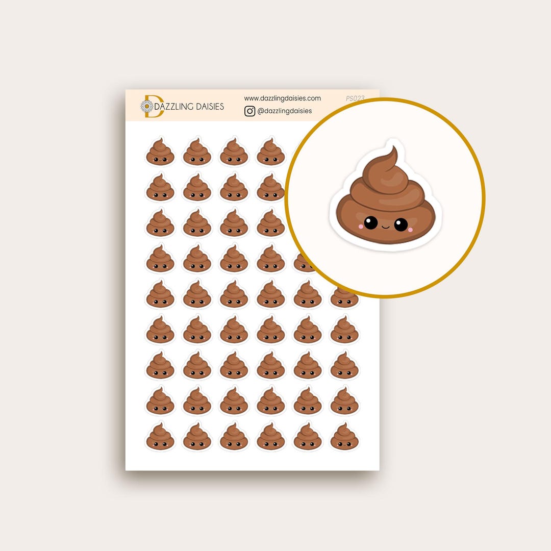 Poop Planner Stickers for Calendars, Scrapbook, Poop Duty, Tiny Poop ...