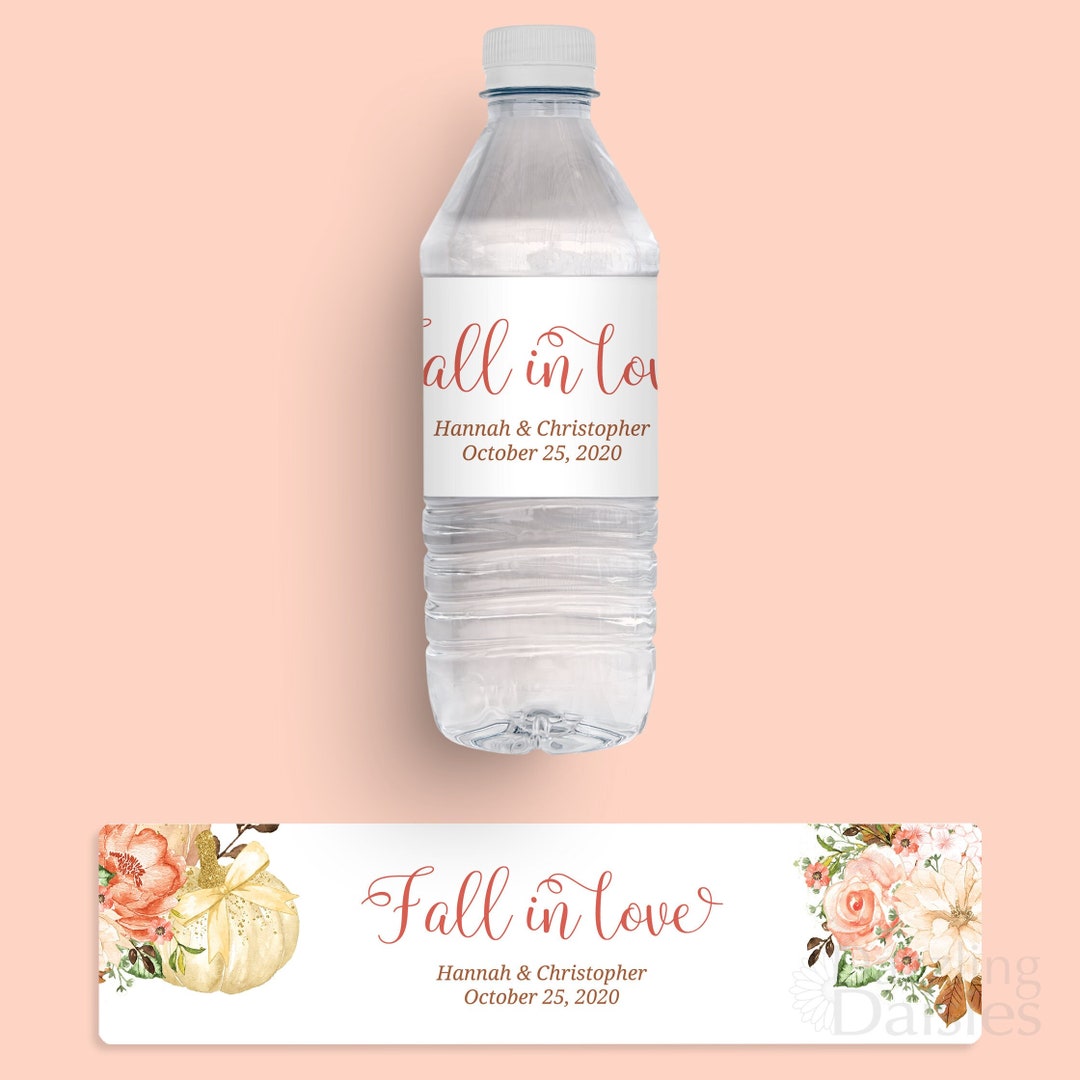 Fall Water Bottle Labels - Fall in Love Water Bottle Labels - Fall ...