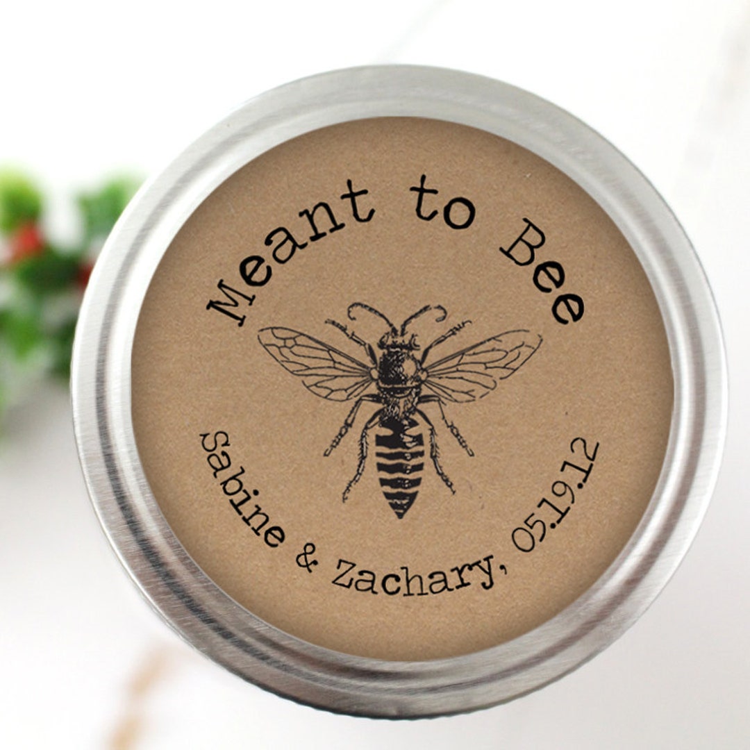 Meant to Bee Stickers: Honey Jar Wedding Favor Labels - Etsy