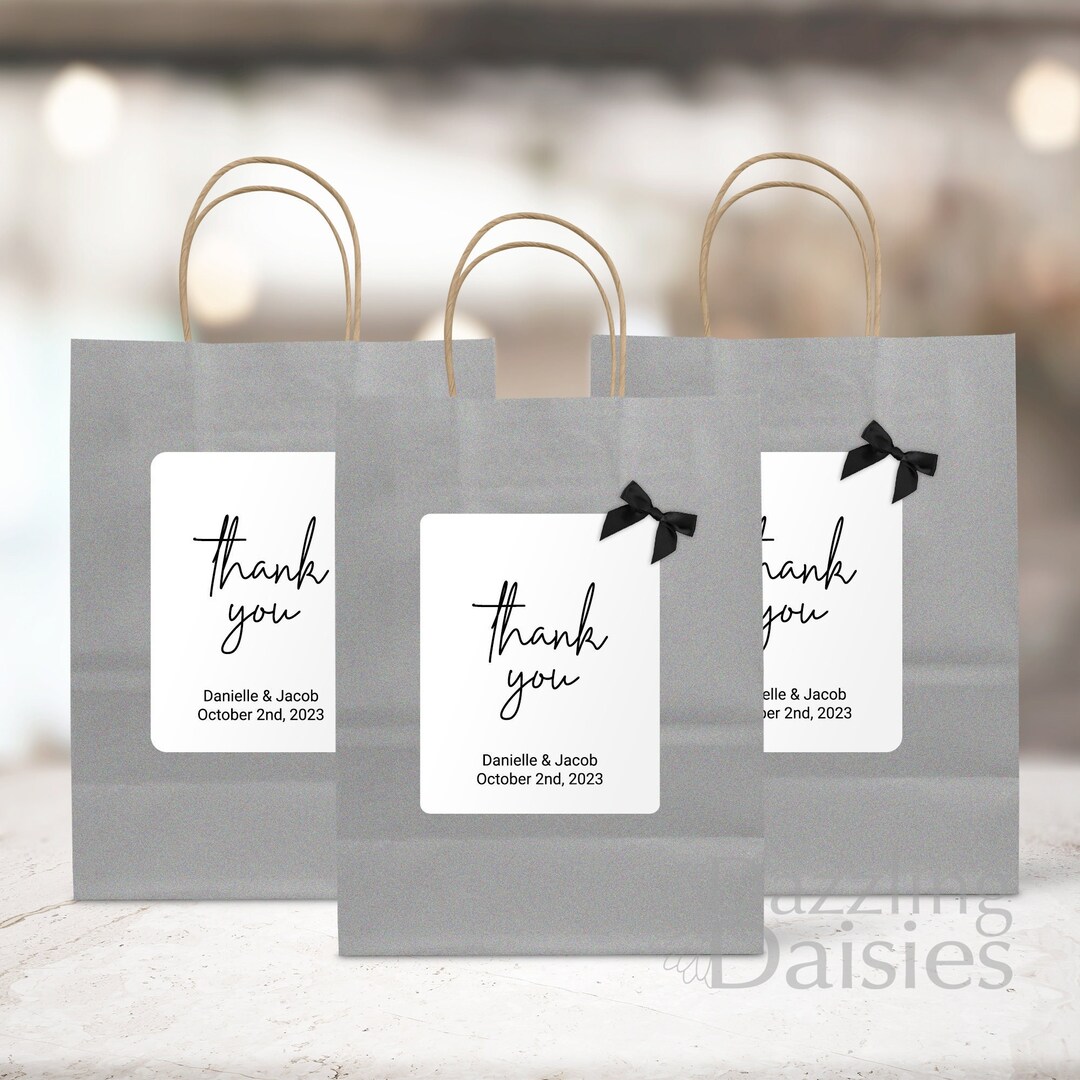 Thank You Goodie Bags With Handle for Wedding, Bridal Shower, Corporate ...