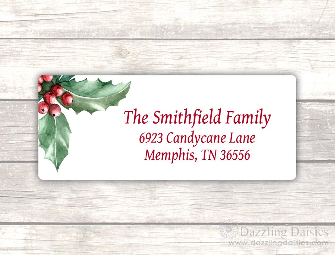 Christmas Return Address Labels Holiday Return Address - Etsy