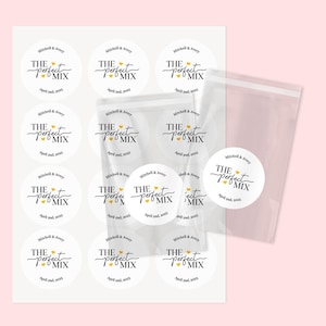 The Perfect Mix Stickers and Bags, Trail Mix Wedding Favors, Edible ...