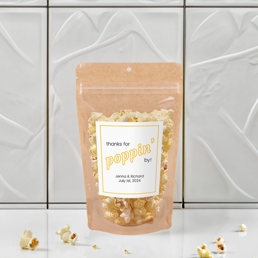 Thanks for Popping by Bags, Personalized Popcorn Favors Wedding ...