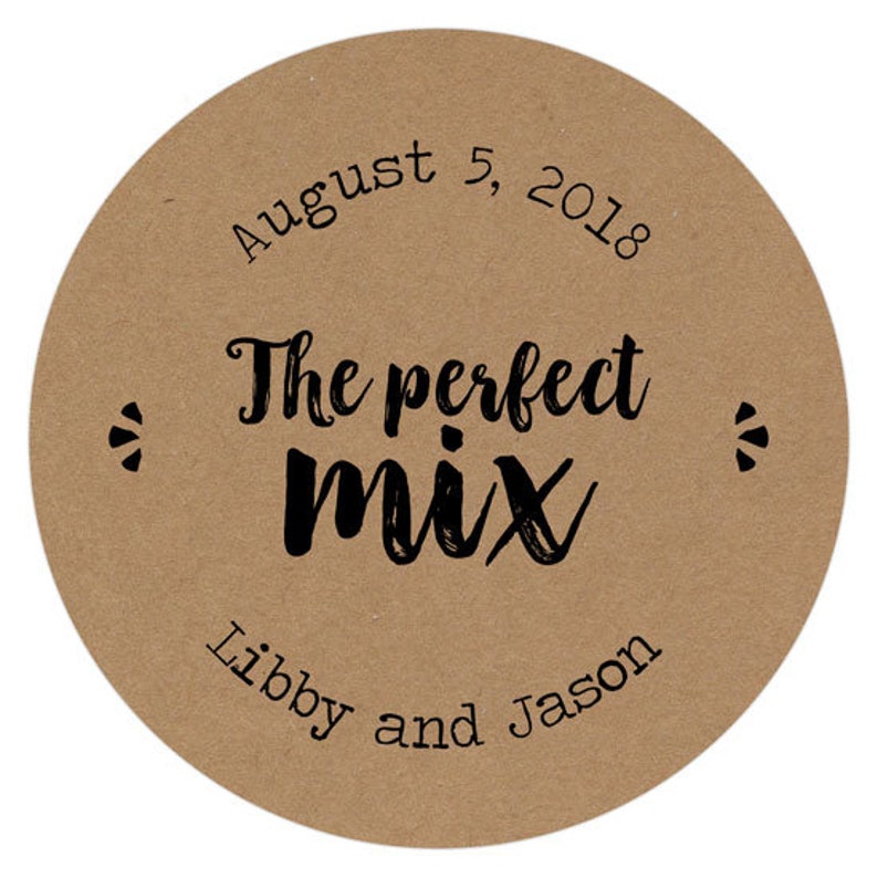 The Perfect Mix Labels, Trail Mix Stickers, Coffee Wedding Favors, Tea ...