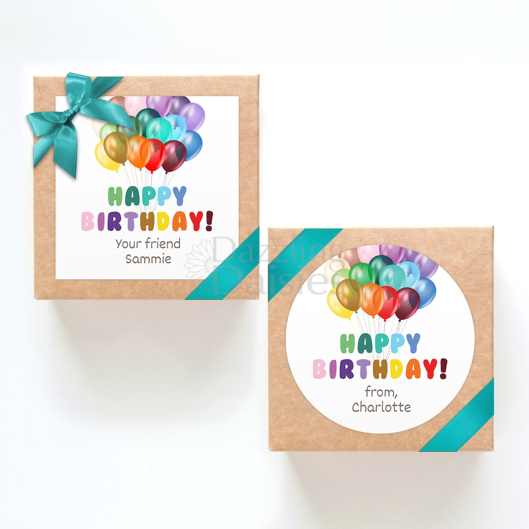 Happy Birthday Stickers: Personalized Gift Wrap Labels for Kids and ...