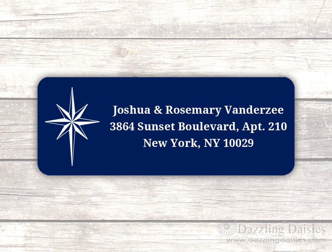 Star of Bethlehem Return Address Labels, Christmas Envelope Stickers - Etsy