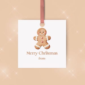 Gingerbread Man Gift Tags Printable, Christmas Favor Tag, Holiday ...