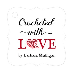 Crocheted With Love Tags Personalized, Crochet Knitting Labels ...