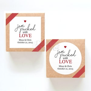 Jam Packed With Love Stickers, Wedding Jam Labels, Bridal Shower Jelly ...