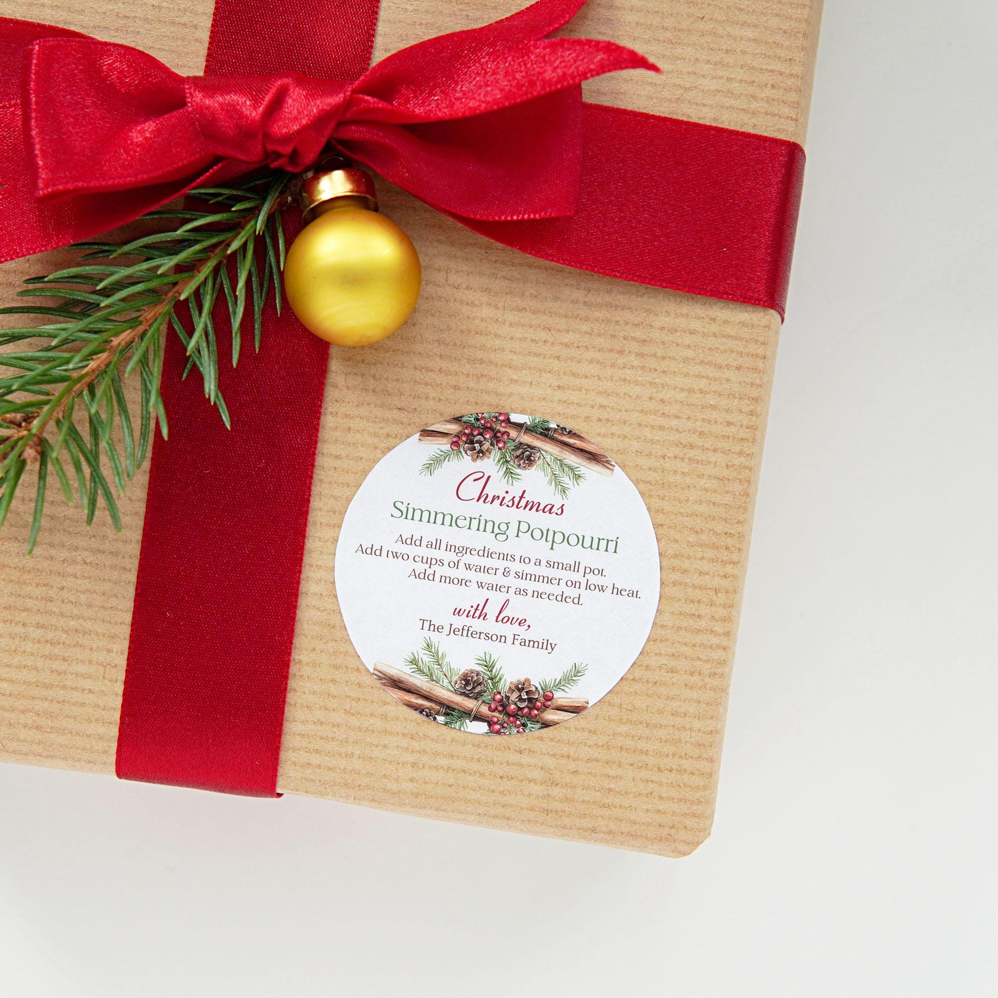 Christmas Simmer Pot Label, Seasonal Potpourri Stickers Printed ...