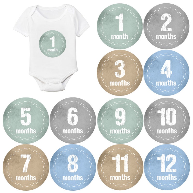 Baby Boy Month Stickers - Etsy