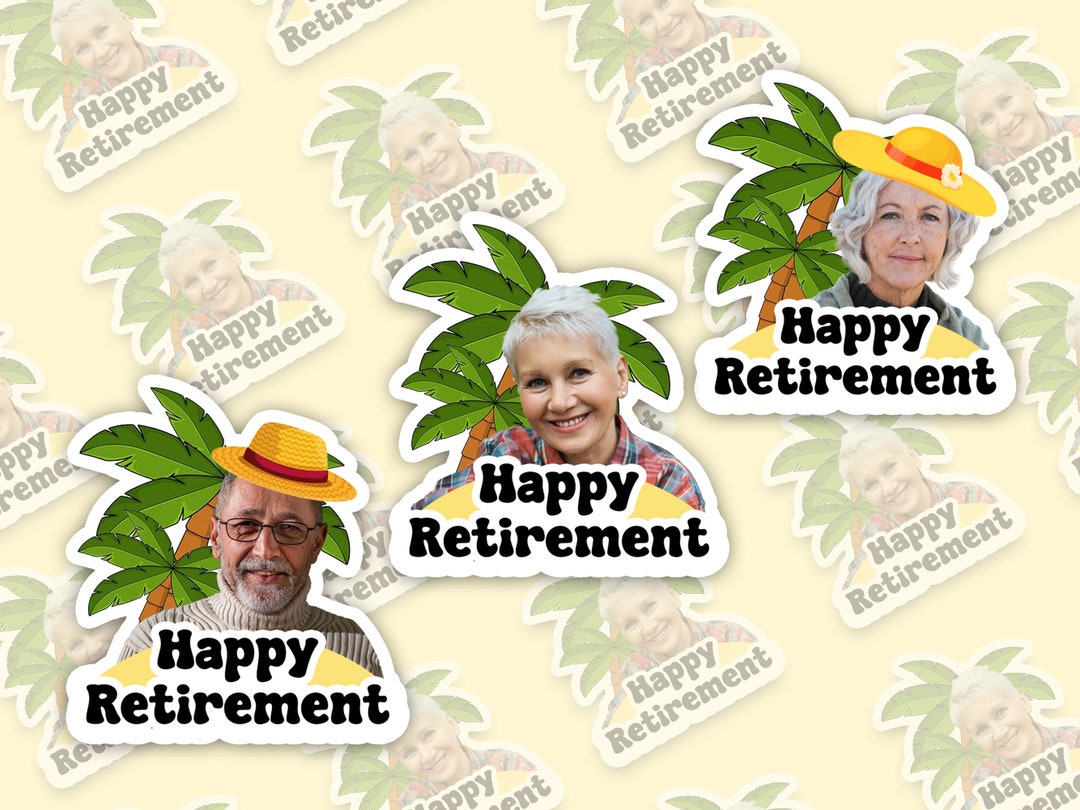 Retirement Face Stickers, Favor Labels, Favors With Photo, Retirement ...