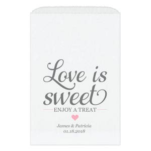 Love is Sweet Bags, Bridal Shower Favor Bag, Take a Treat Candy Wedding ...