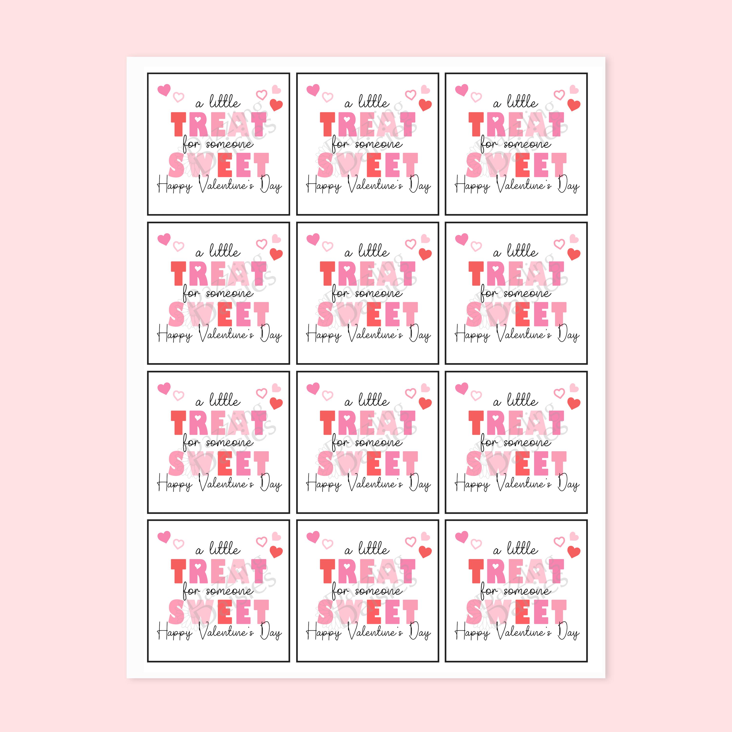 A Little Treat for Someone Sweet Tags, Printable Classroom Valentines ...