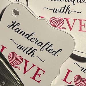 Crocheted With Love Tags Personalized, Crochet Knitting Labels ...