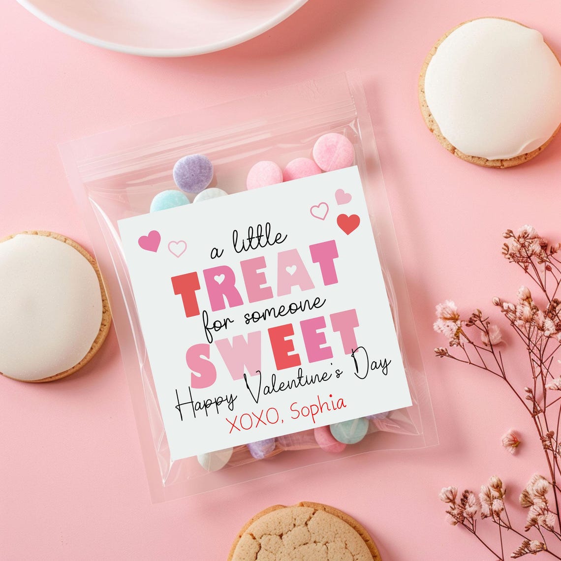 A Little Treat for Someone Sweet Tags, Printable Classroom Valentines ...
