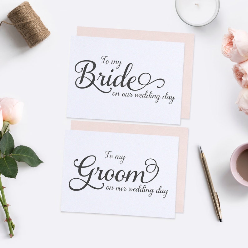 To My Groom Card & to My Bride Card set to My Groom on Our | Etsy