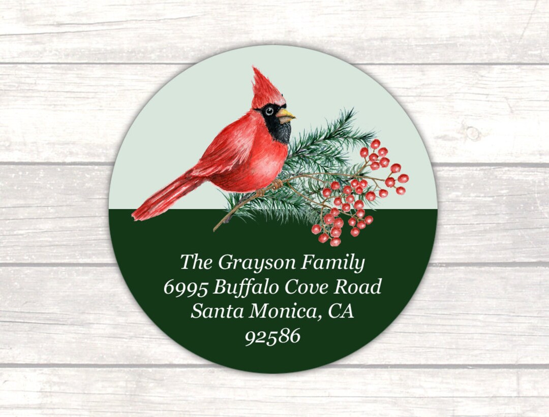 Cardinal Address Labels Cardinal Return Address Labels - Etsy
