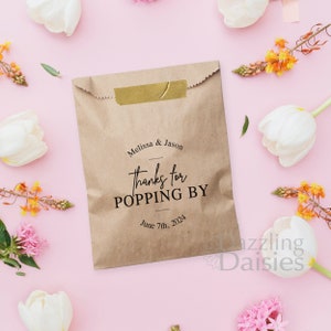 Thanks for Popping by Bags, Personalized Popcorn Favor Bags for ...