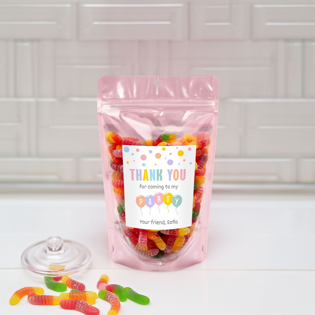 Kids Birthday Candy Bags, Childrens Party Favors, Personalized Treat ...