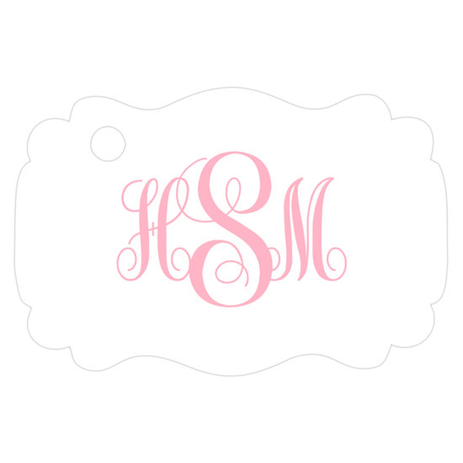 Monogram Tag Monogram Gift Tags - Etsy