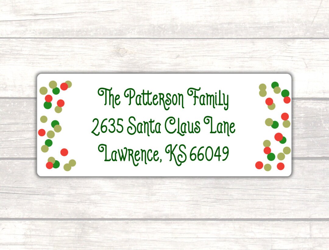 Christmas Return Address Labels Holiday Address Labels - Etsy