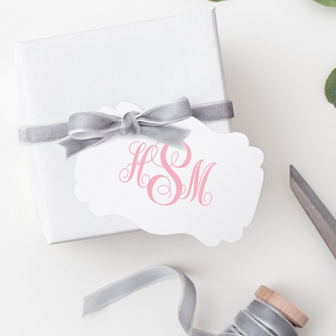Monogram Tag Monogram Gift Tags - Etsy