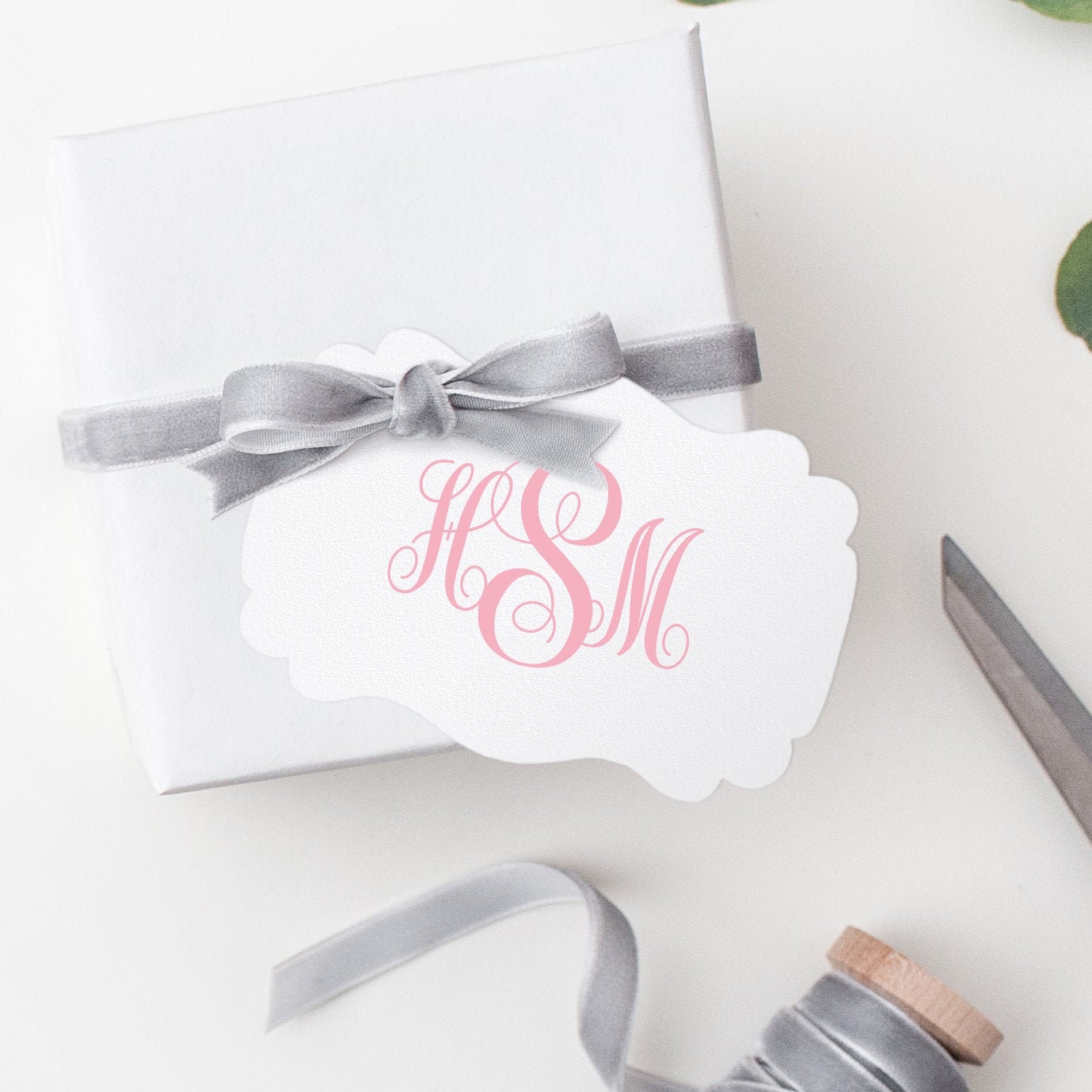 Monogram Tag Monogram Gift Tags - Etsy
