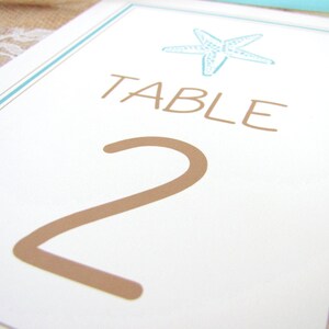 Starfish Table Numbers for Beach Wedding, Seashell Reception Decor ...