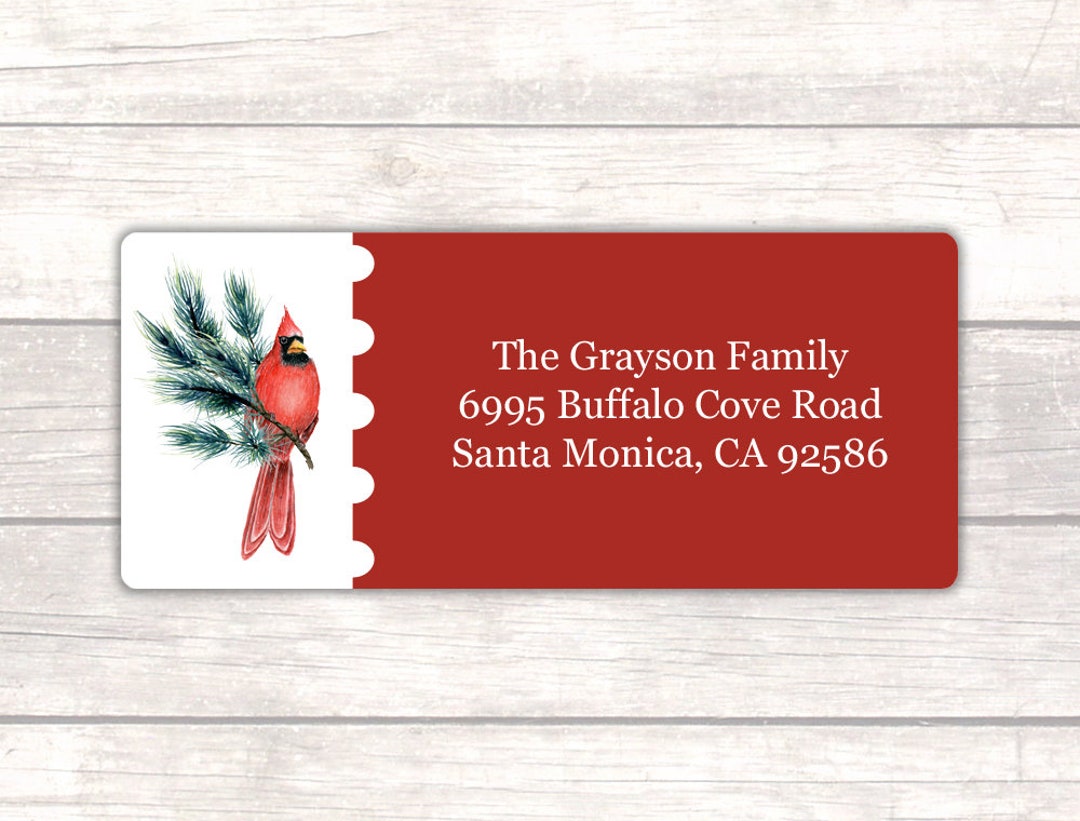 Cardinal Address Labels Cardinal Return Address Labels - Etsy