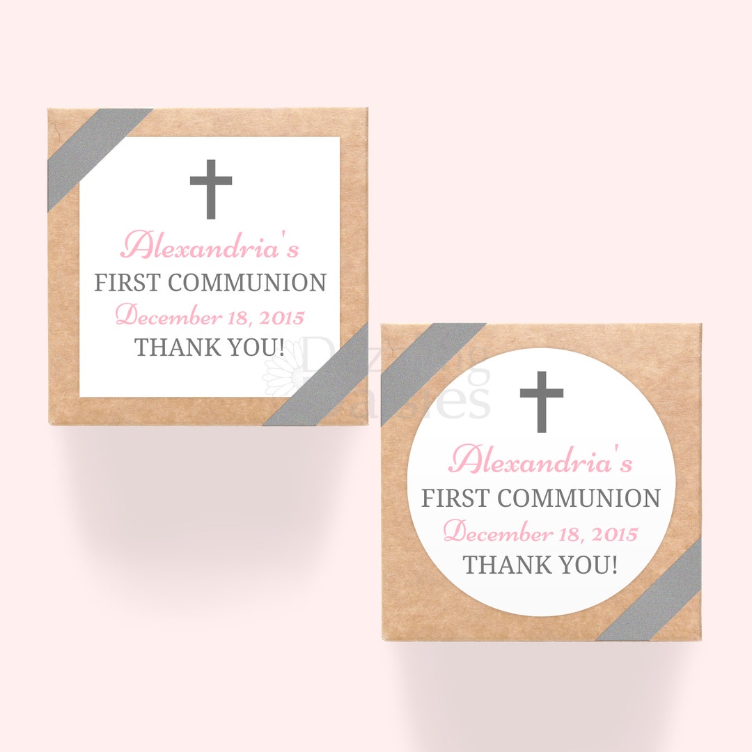 Personalized Stickers for Baptism, First Communion, Christening ...