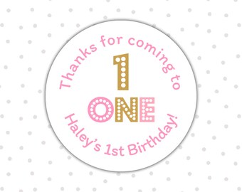Personalized 1st Birthday Party Favor Favor Tags Thanks for - Etsy